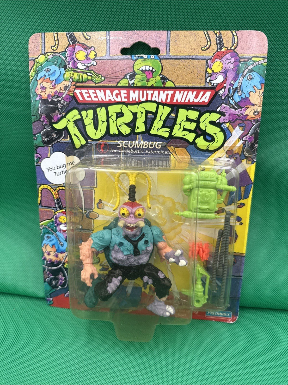 1990 Teenage Mutant Ninja Turtles tmnt SCUMBUG Vintage Playmates Exter